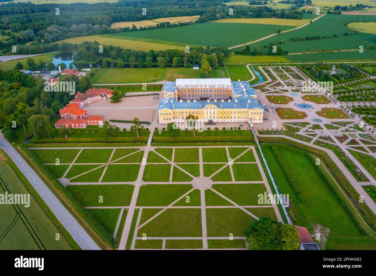 Panorama view of Rundale Palace Museum in Latvia Stock Photo - Alamy