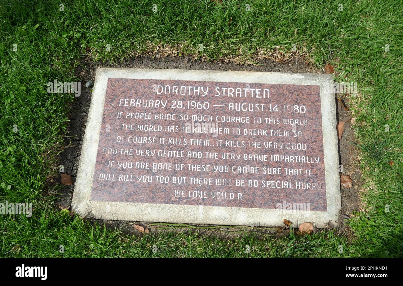 Los Angeles, California, USA 26th March 2023 Playmate/Murder Victim Dorothy Stratten's Grave at ...
