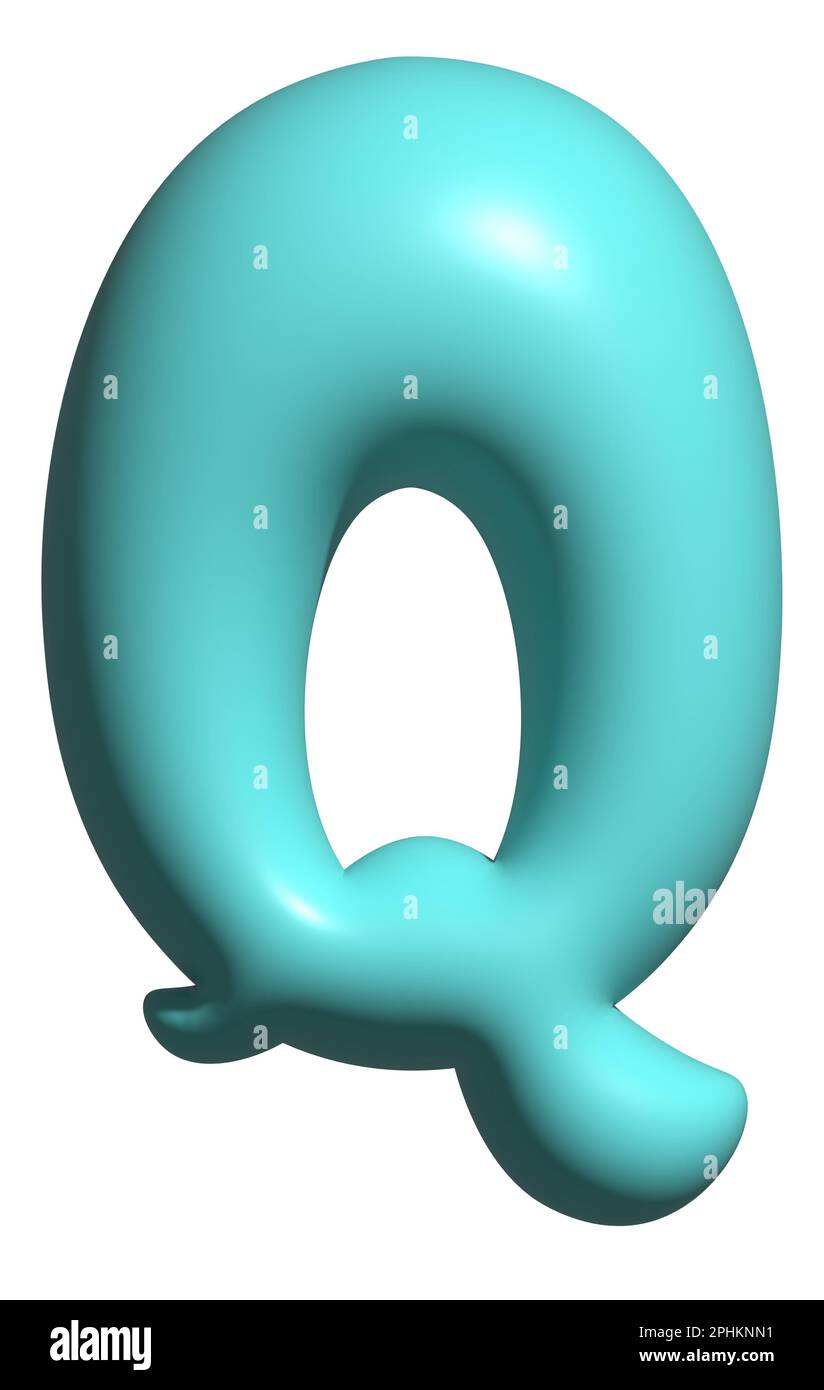 Blue balloon letter Q capital, 3D alphabet display font Stock Photo - Alamy