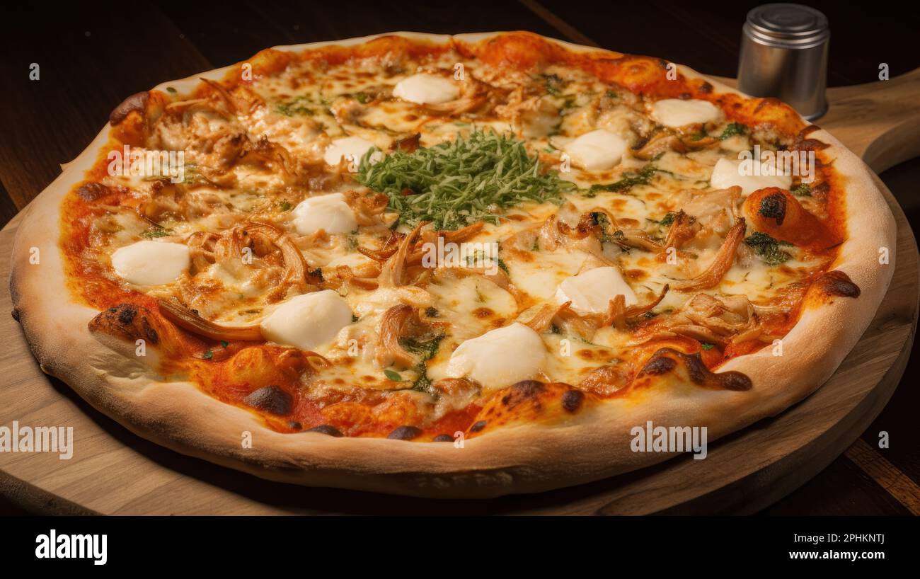 Italian all types of pizza collection on wooden background Stock Photo ...