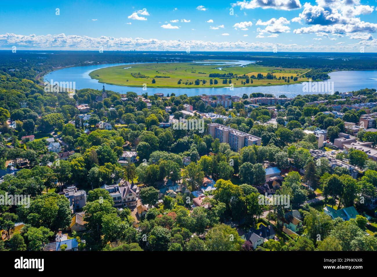 Aerial view of Lielupe river in Latvia Stock Photo - Alamy