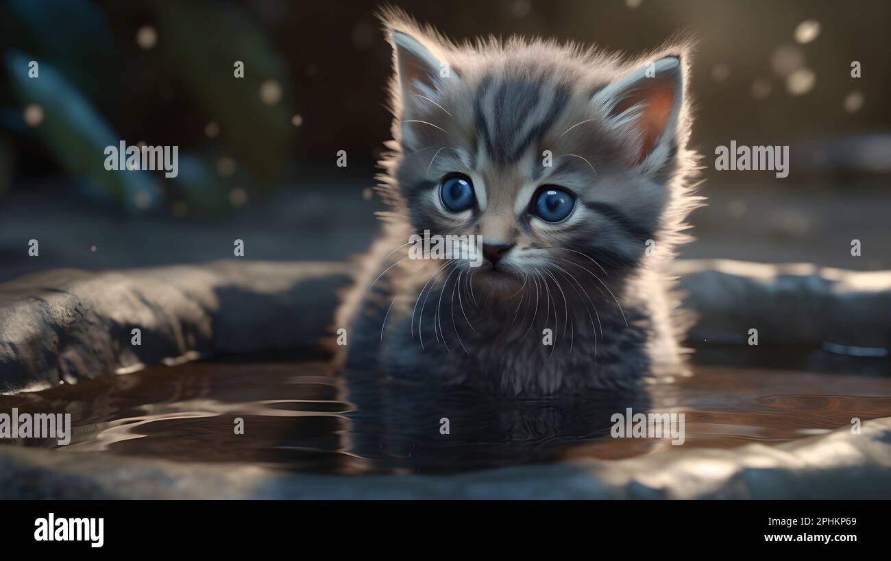 Kitten in a puddle hi-res stock photography and images - Alamy