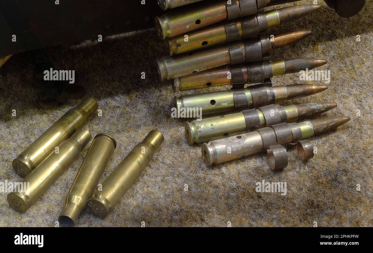 World war two aircraft machine gun ammunition Stock Photo - Alamy
