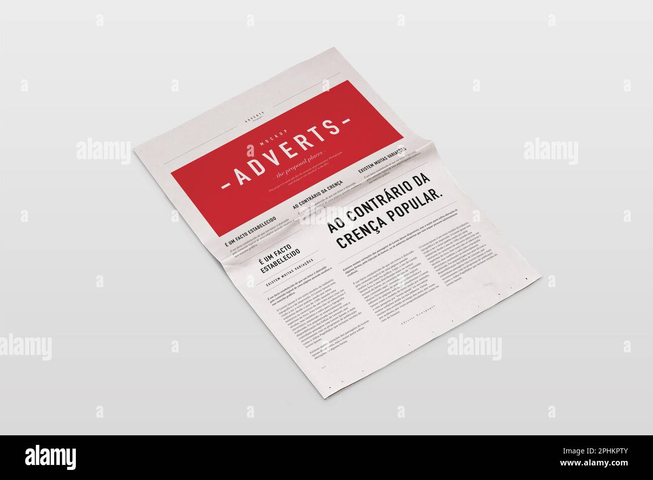 Newspaper Advertising Banner on Magazine, Brochure Mockup 3D Rendering ...