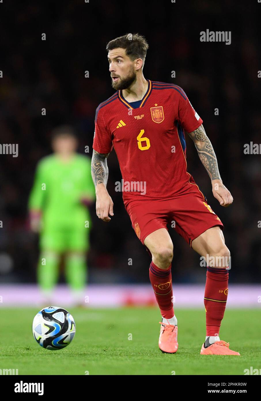 Glasgow, UK. 28th Mar, 2023. I-igo Mart'nez of Spain during the UEFA ...