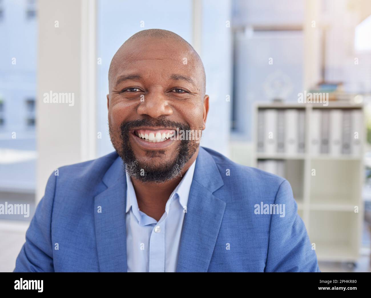 Happy black man, mature or portrait in corporate office, company about ...