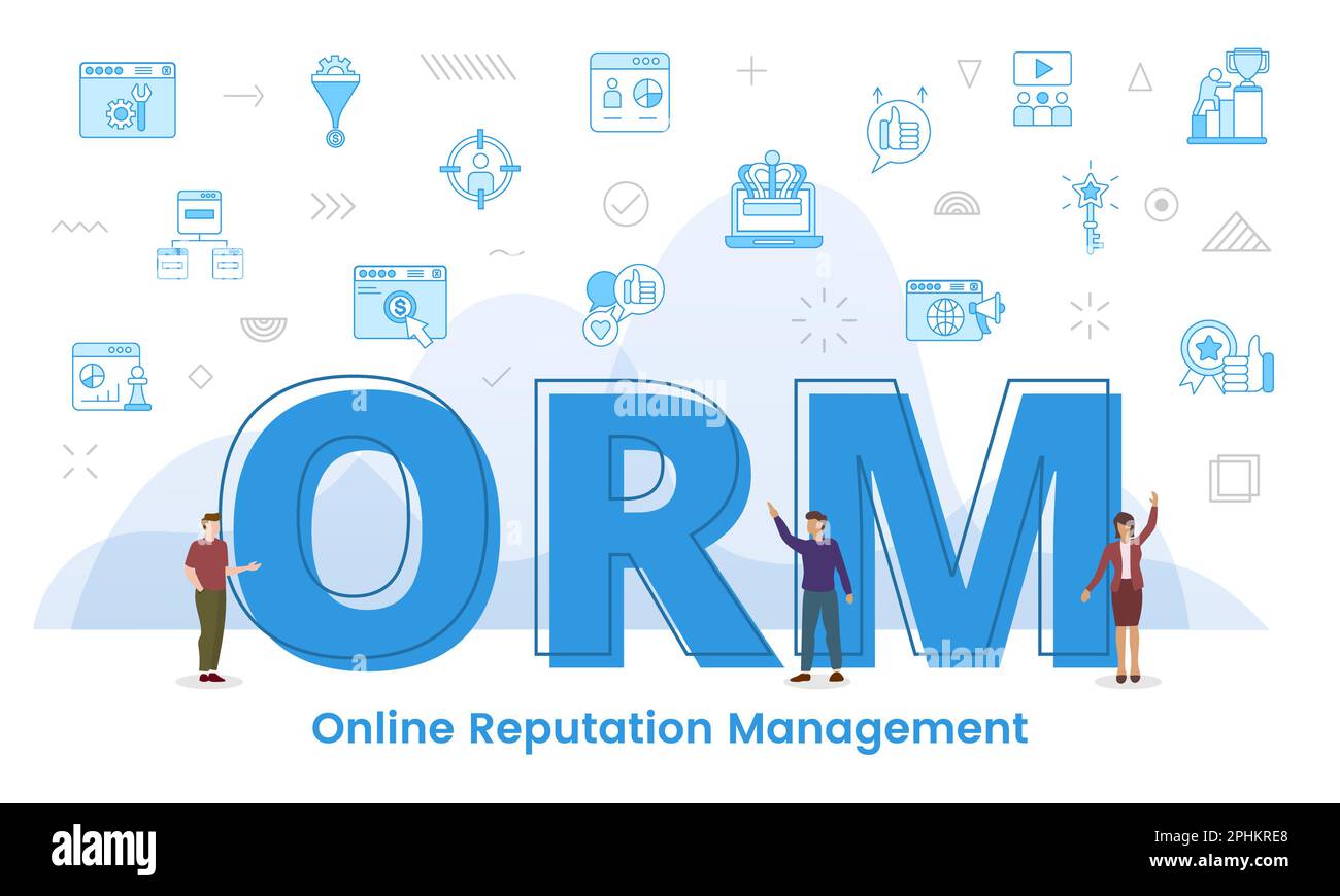 orm online reputation management concept with big words and people ...