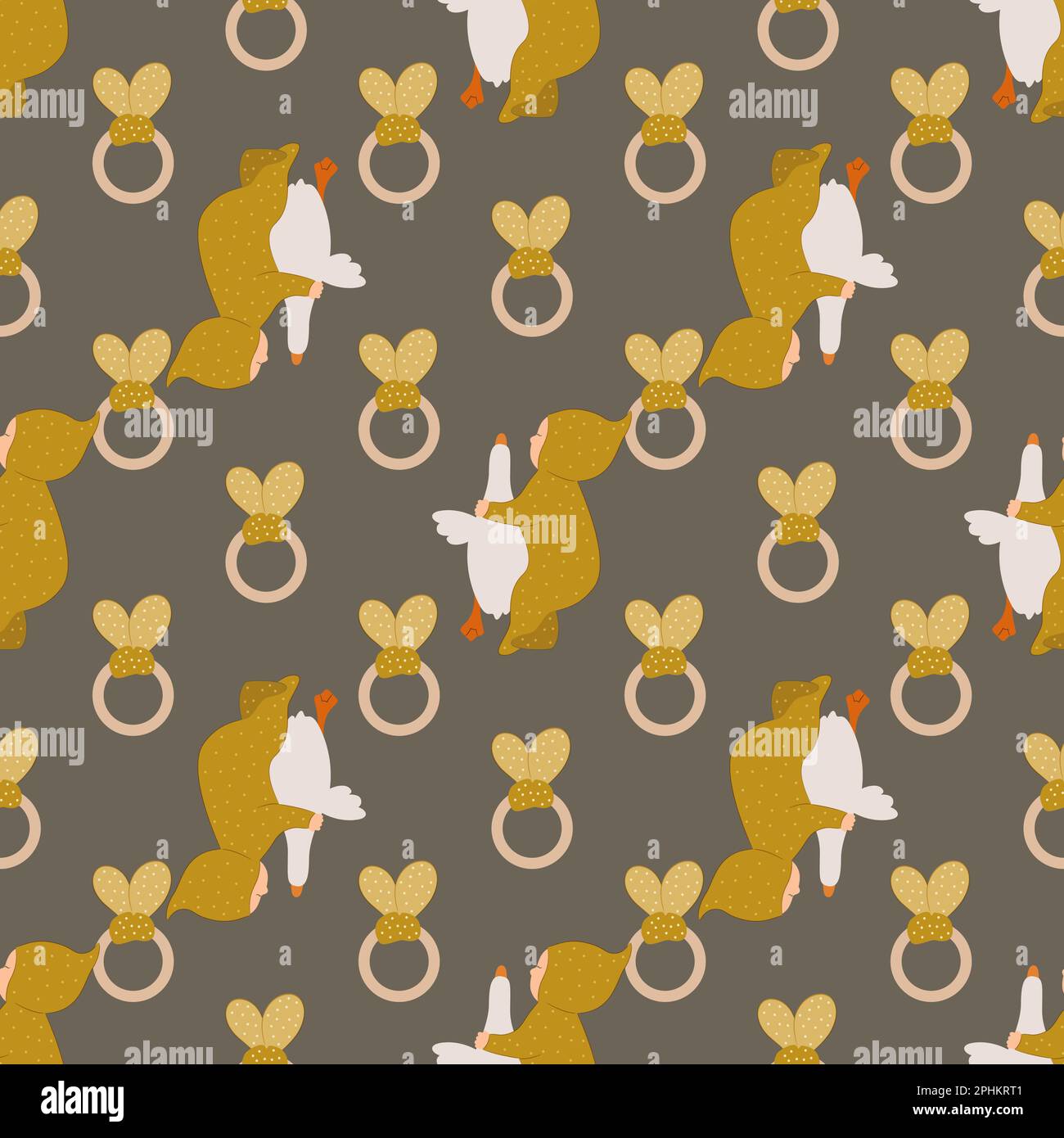 Cute baby seamless pattern for nursery arrangement. Vector illustration ...