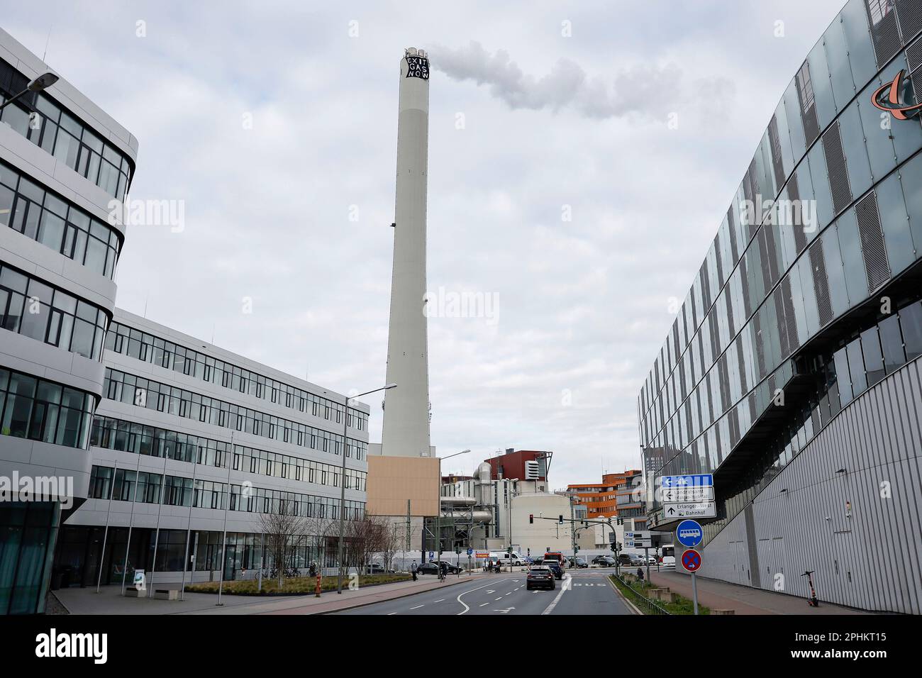 Erlangen, Germany. 29th Mar, 2023. Climate activists have attached a ...