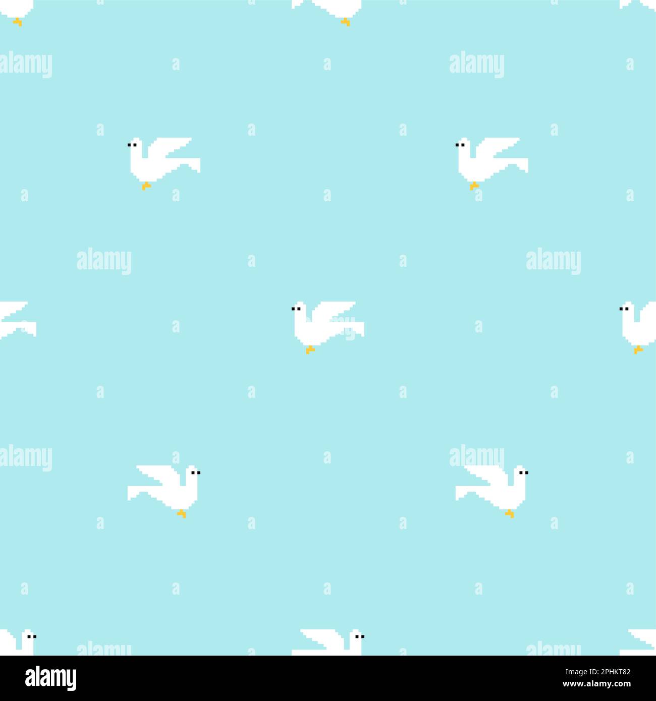 Pigeon pixel art pattern seamless. pixelated dove 8 bit background ...