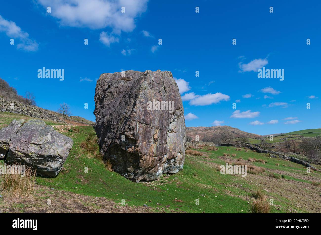 The Badger Stone at Kentmere in the Eastern Fells of Cumbria Stock ...
