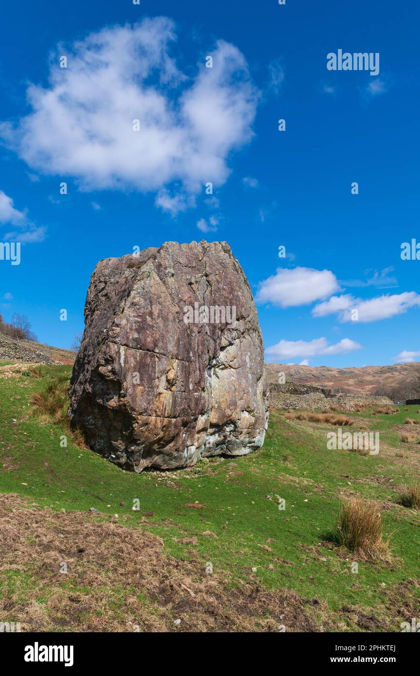 The Badger Stone at Kentmere in the Eastern Fells of Cumbria Stock ...
