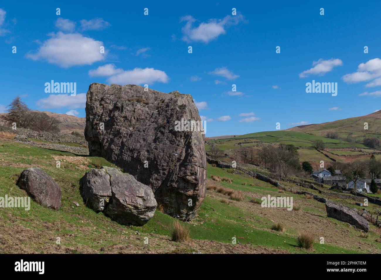 The Badger Stone at Kentmere in the Eastern Fells of Cumbria Stock ...