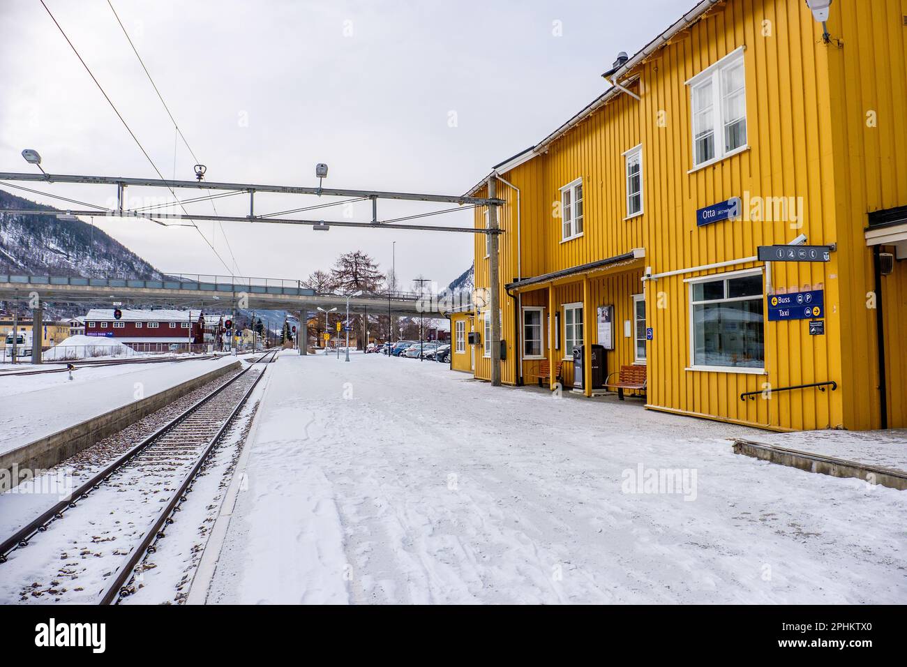 The railway station in Otta in central Norway, winter Stock Photo - Alamy