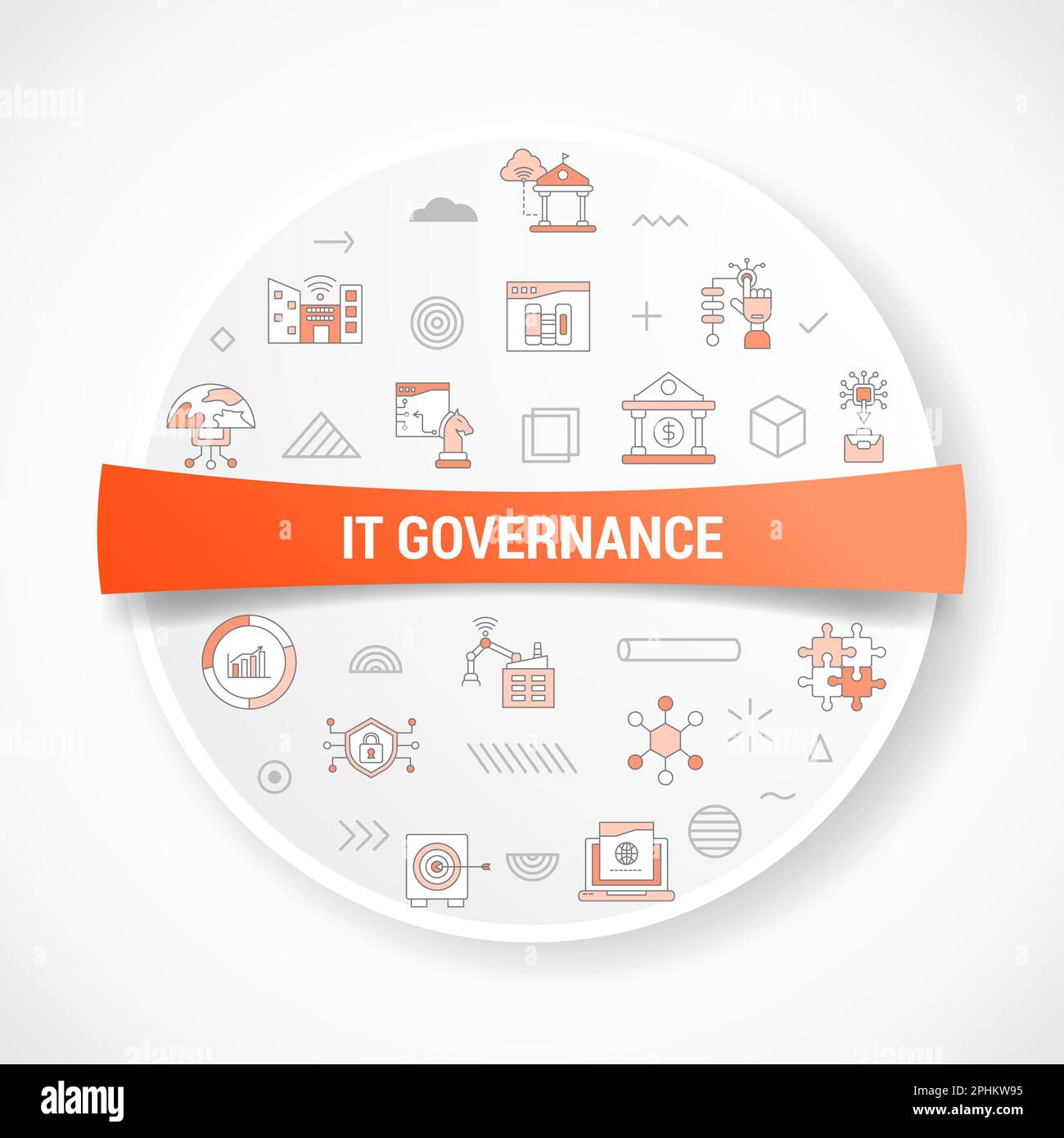 it governance technology concept with icon concept with round or circle ...