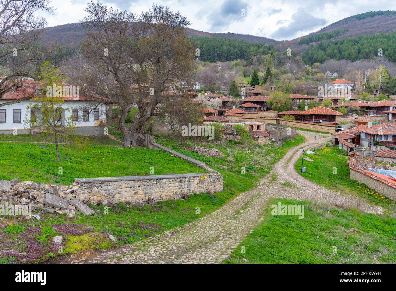 Traditional old houses in Bulgarian village Zheravna Stock Photo - Alamy