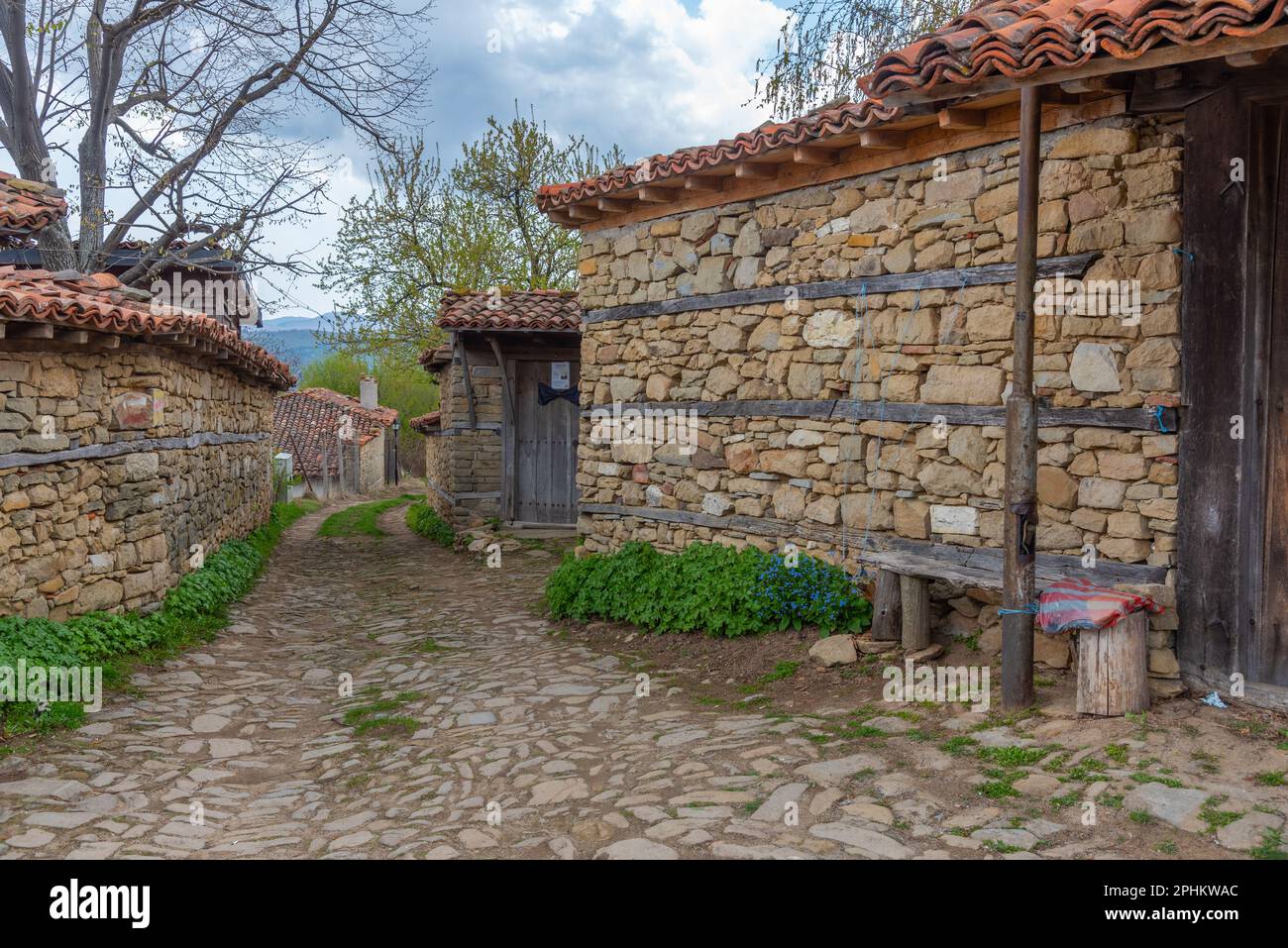 Traditional old houses in Bulgarian village Zheravna Stock Photo - Alamy
