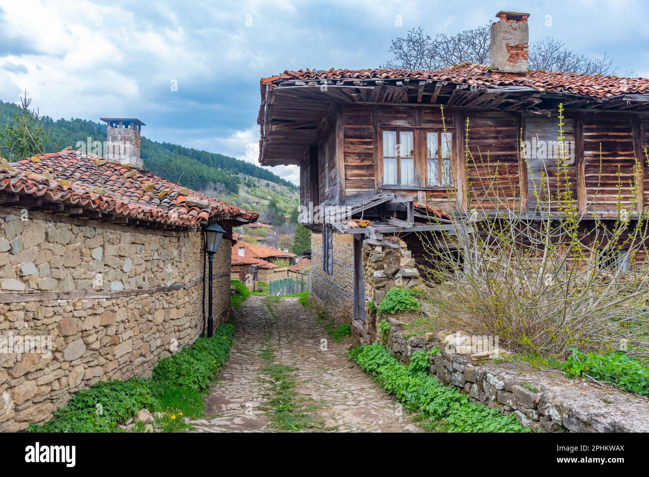Traditional old houses in Bulgarian village Zheravna Stock Photo - Alamy