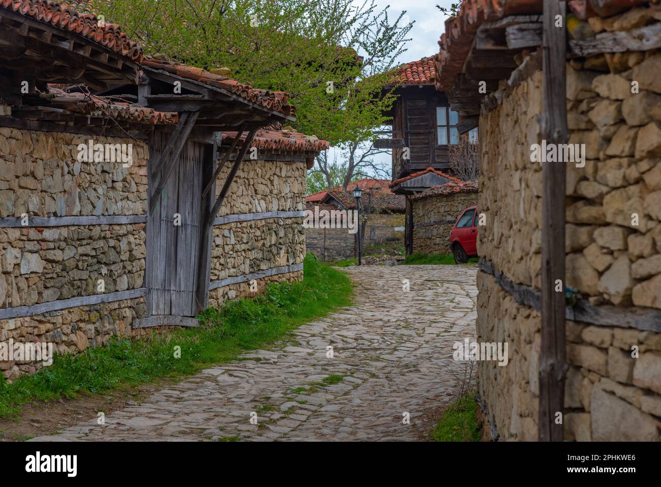 Traditional old houses in Bulgarian village Zheravna Stock Photo - Alamy