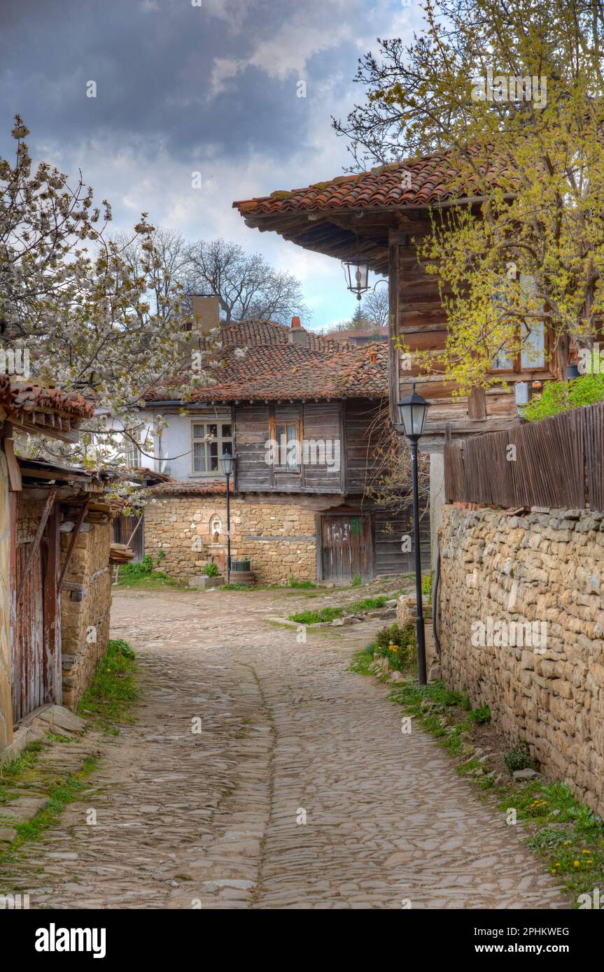Traditional old houses in Bulgarian village Zheravna Stock Photo - Alamy