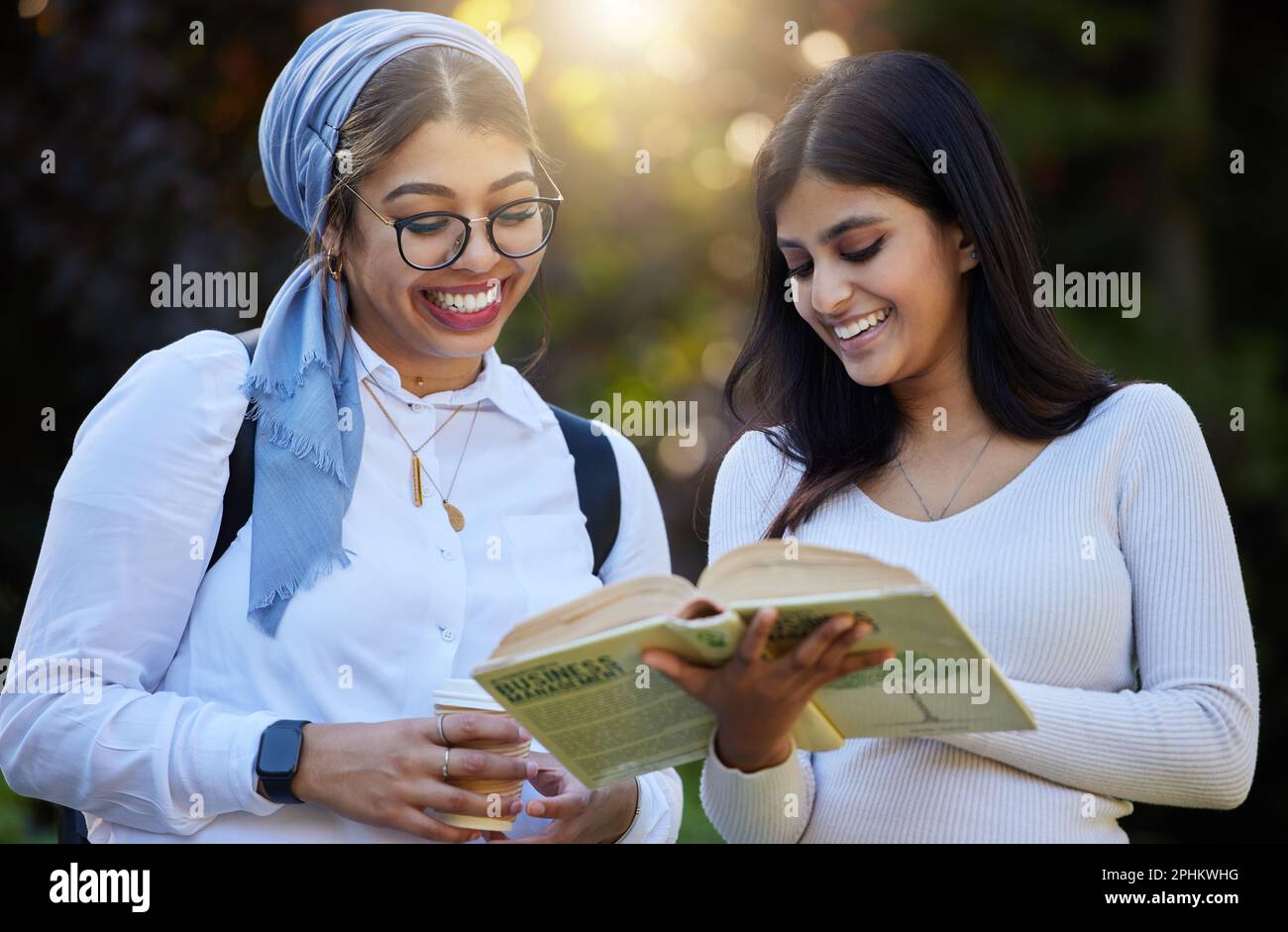 Books, reading or happy students in park on campus for learning ...