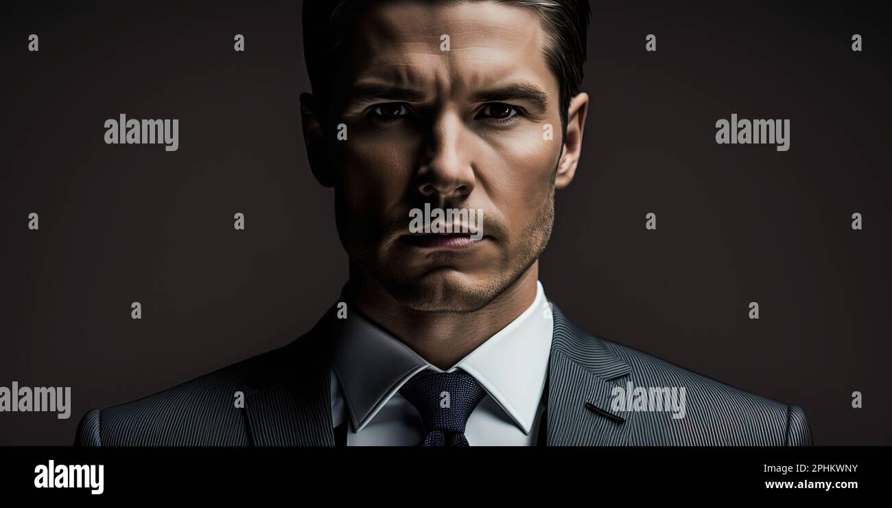 A male model is standing and posing wearing a plain black shirt and ...