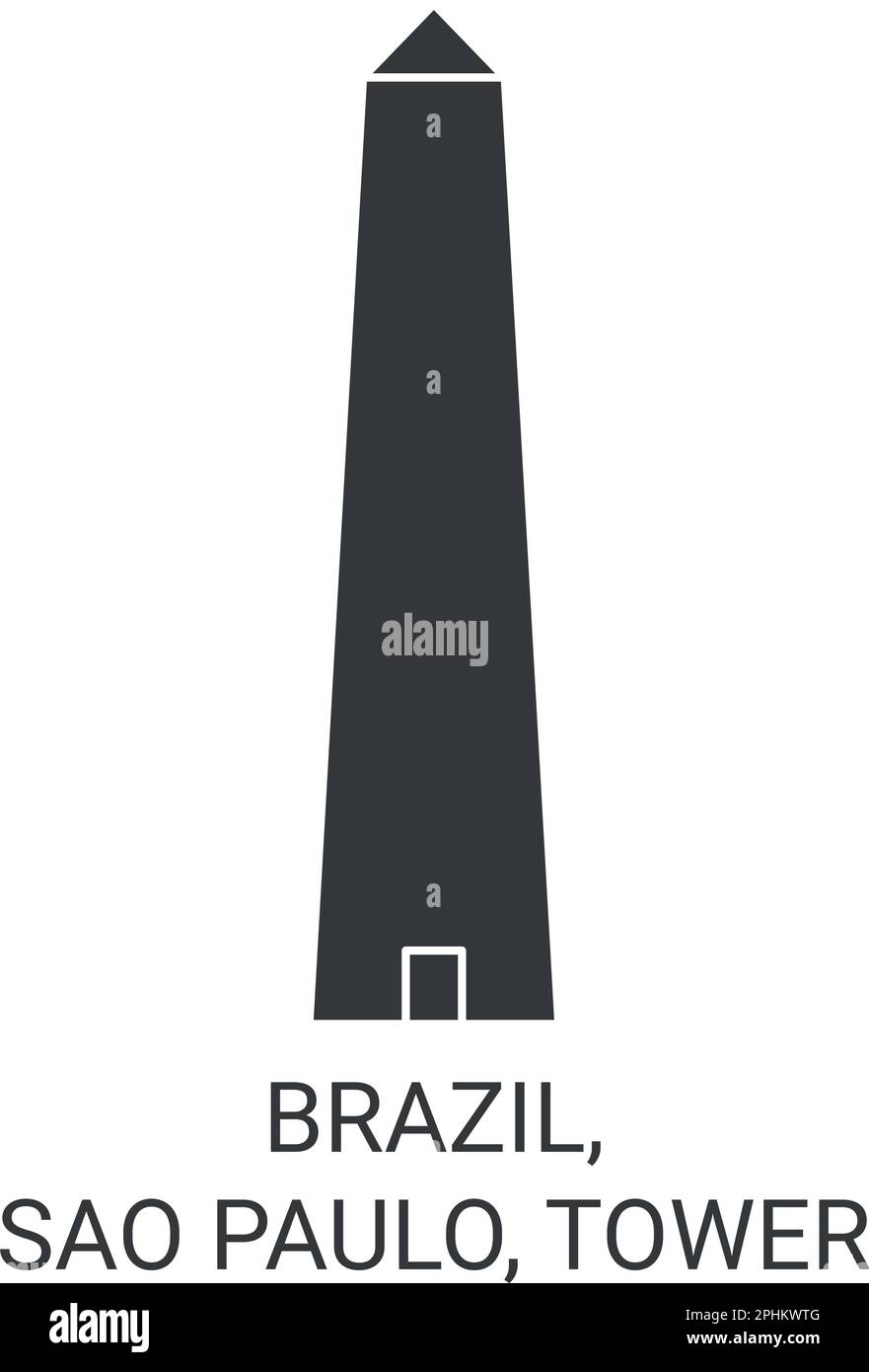 Brazil, Sao Paulo, Tower travel landmark vector illustration Stock ...