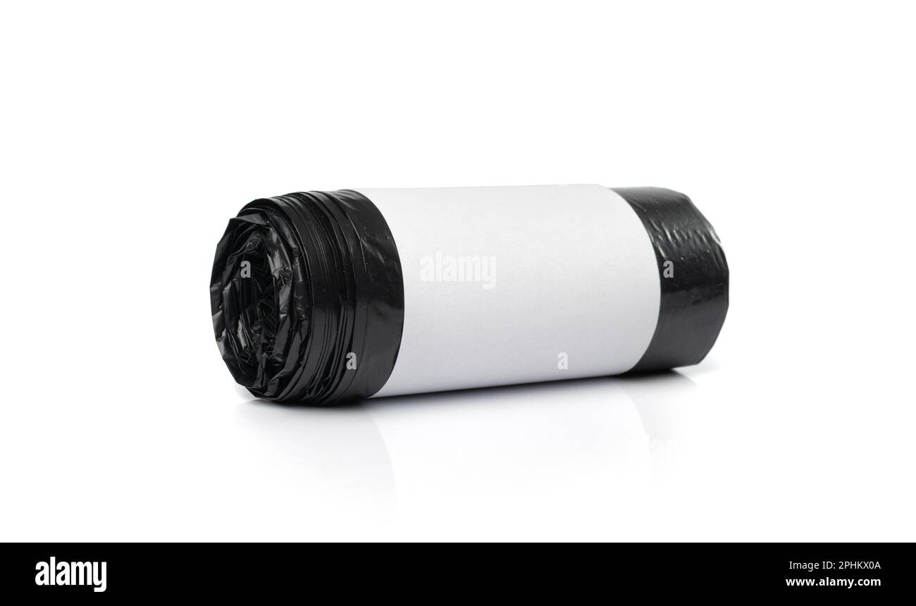 Garbage Bag Roll Isolated. Trash Package, New Rolled Plastic Bin Bags ...