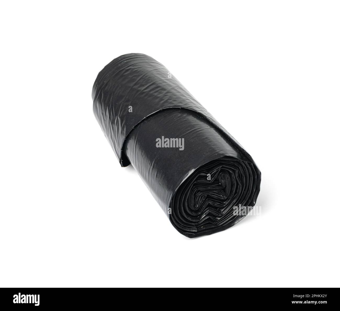 Garbage Bag Roll Isolated. Trash Package, New Rolled Plastic Bin Bags ...