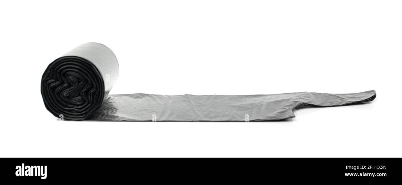 Garbage Bag Roll Isolated. Trash Package, New Rolled Plastic Bin Bags ...