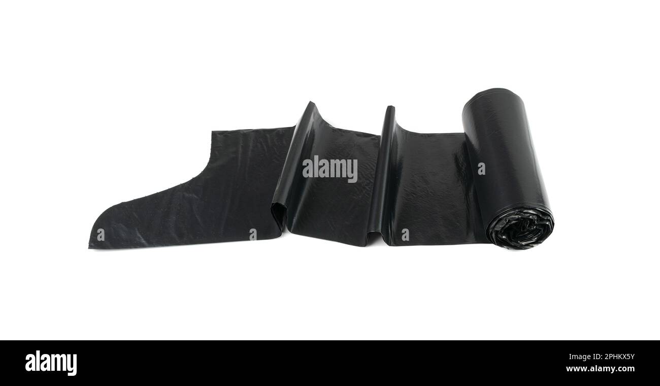 Garbage Bag Roll Isolated. Trash Package, New Rolled Plastic Bin Bags ...