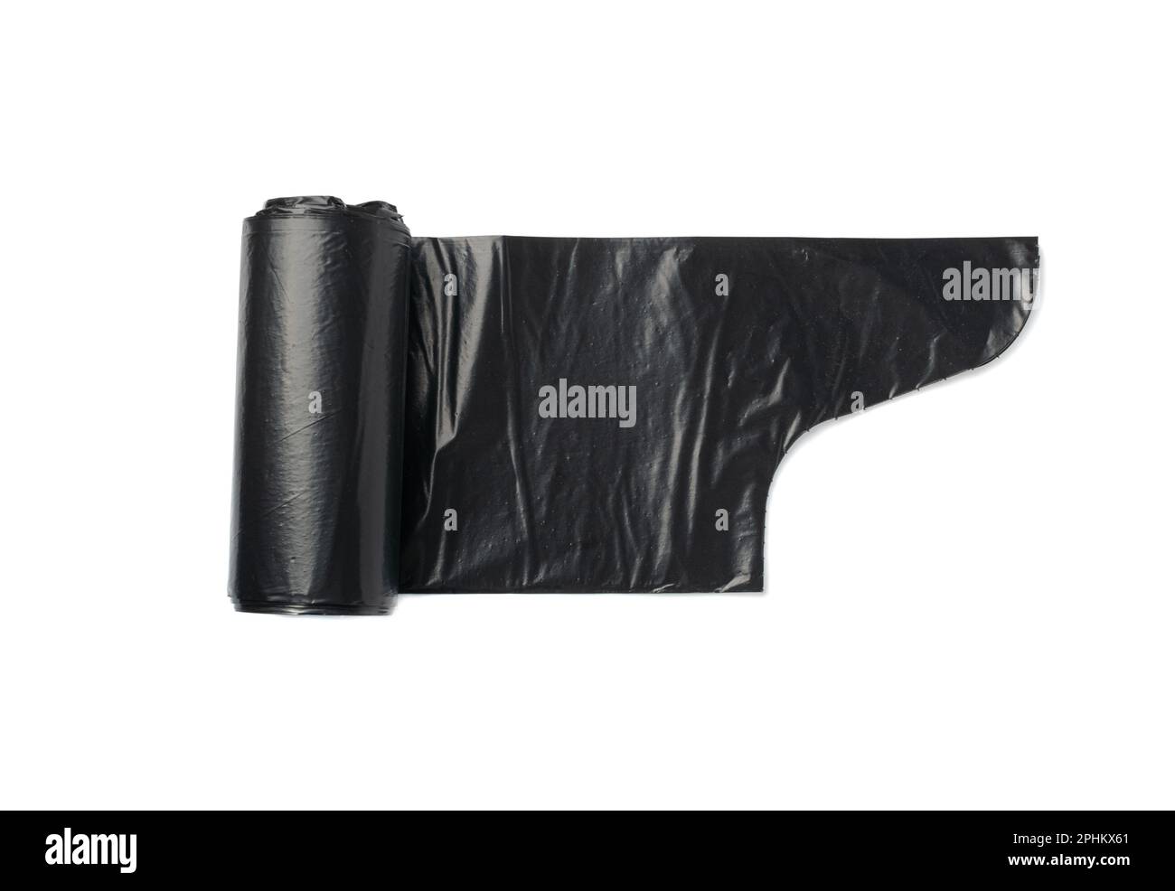 Garbage Bag Roll Isolated. Trash Package, New Rolled Plastic Bin Bags ...