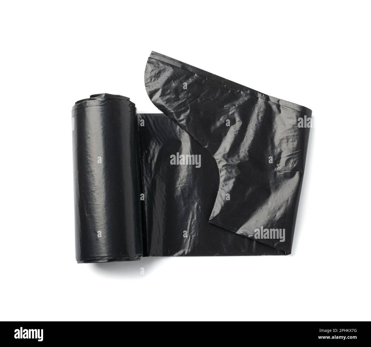 Garbage Bag Roll Isolated. Trash Package, New Rolled Plastic Bin Bags ...