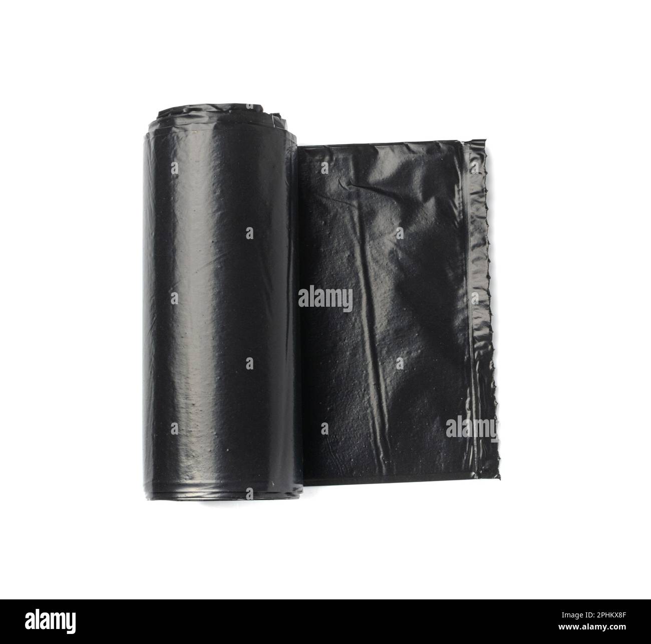 Garbage Bag Roll Isolated. Trash Package, New Rolled Plastic Bin Bags ...