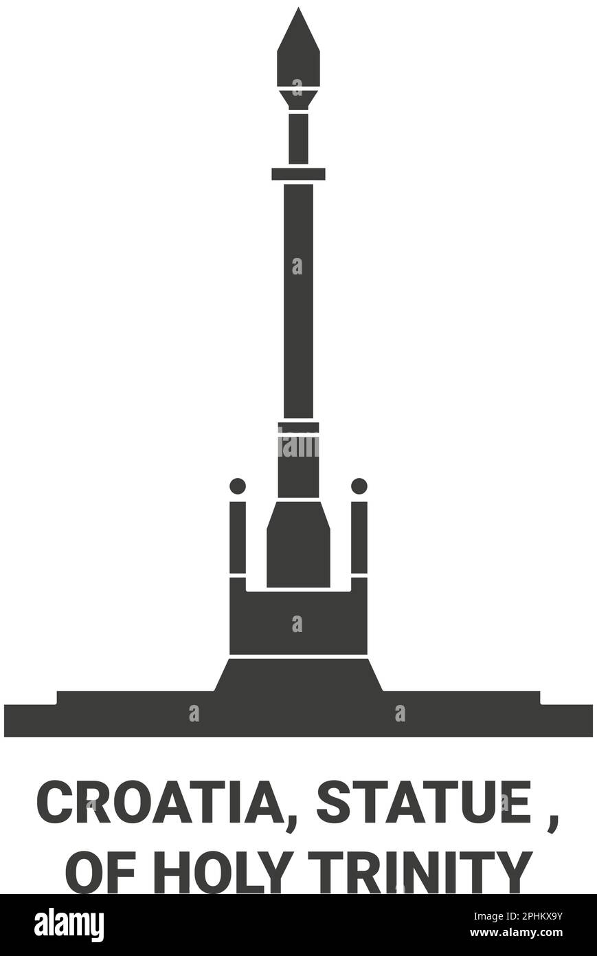 Croatia, Statue , Of Holy Trinity travel landmark vector illustration ...