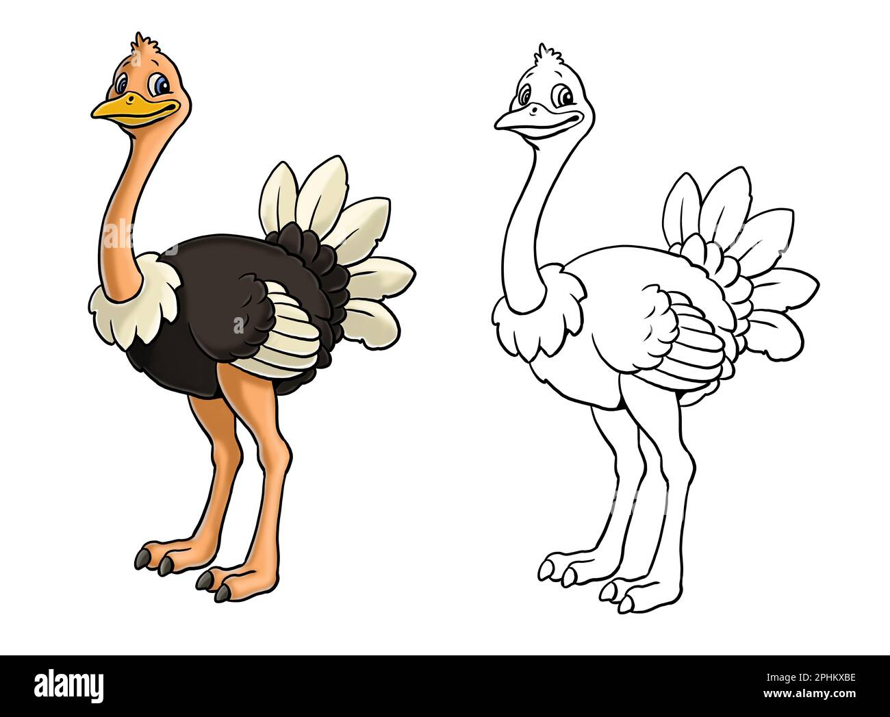 Cute Ostrich Coloring Page