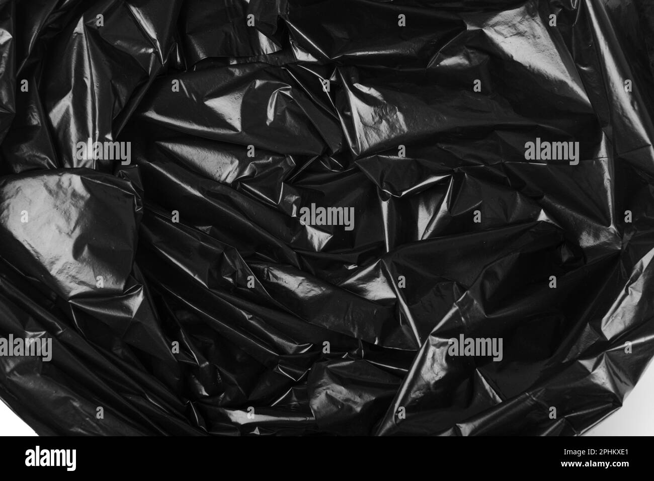 Crumpled Garbage Bag Texture Background. Wrinkled Trash Package Pattern ...