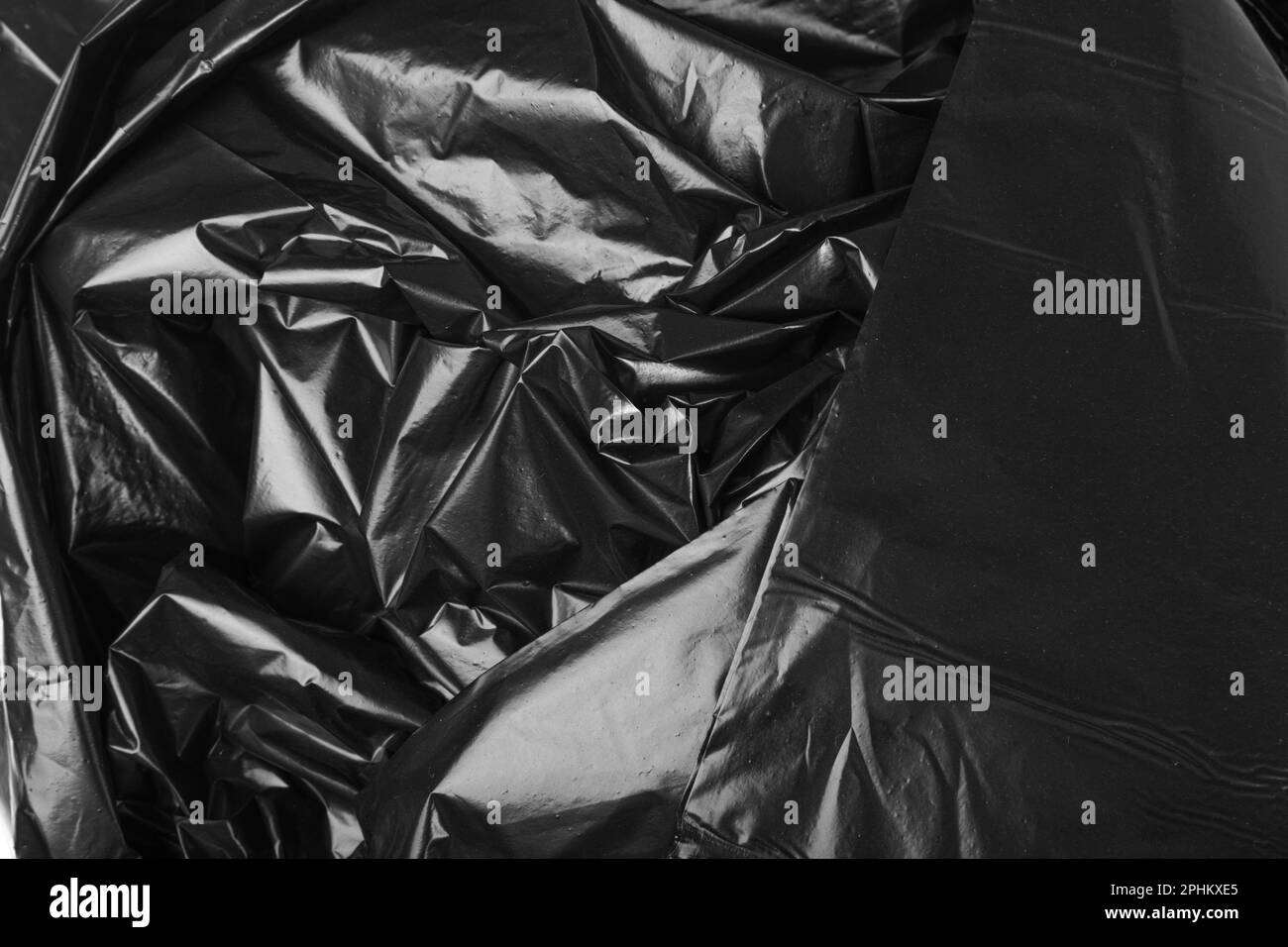 Crumpled Garbage Bag Texture Background. Wrinkled Trash Package Pattern ...