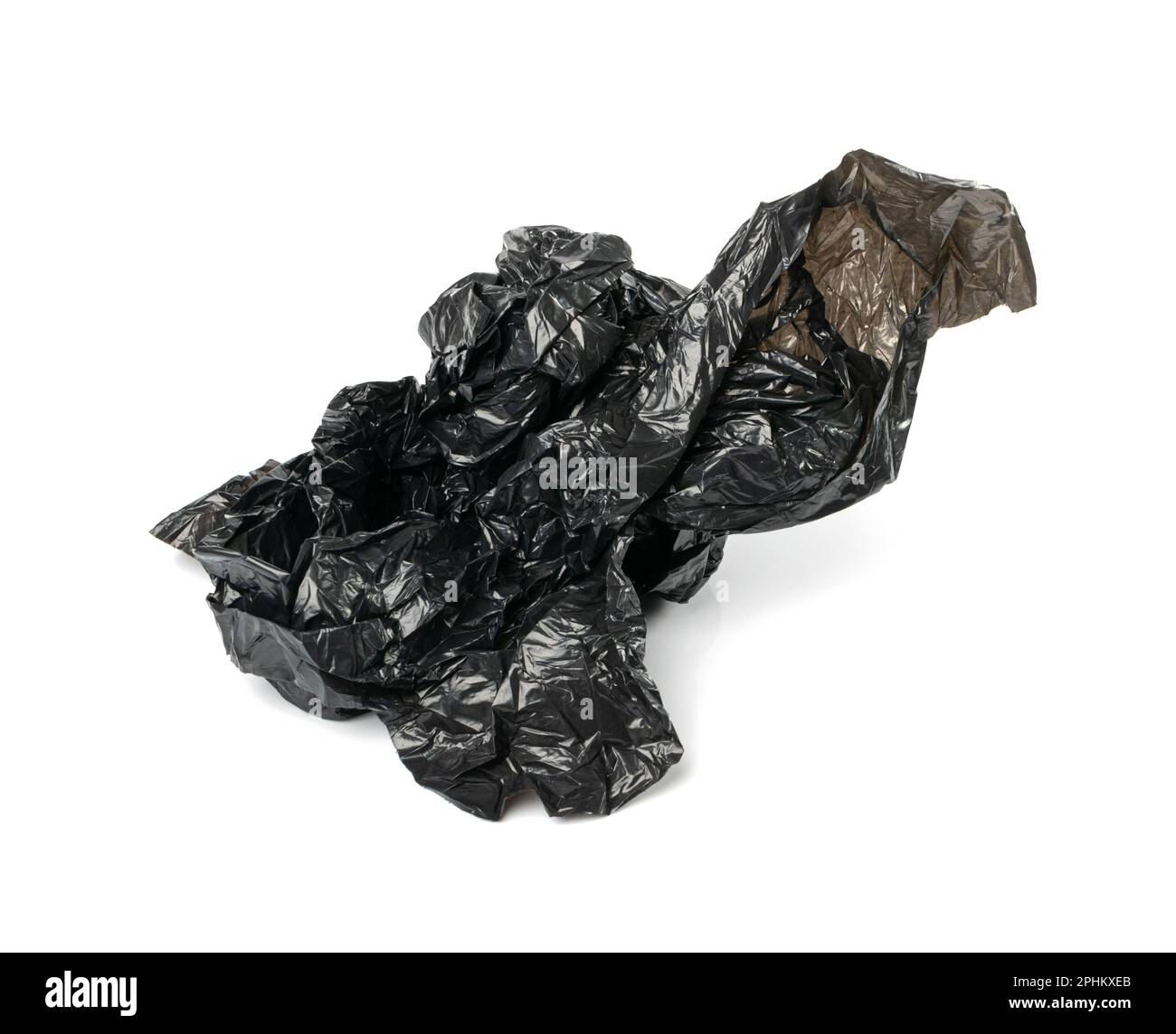Crumpled Garbage Bag Isolated. Wrinkled Trash Package, Used Plastic Bin ...