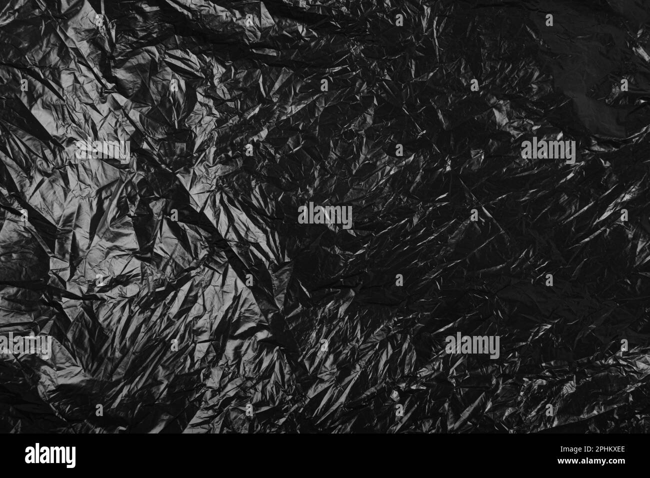 Crumpled Garbage Bag Texture Background. Wrinkled Trash Package Pattern ...