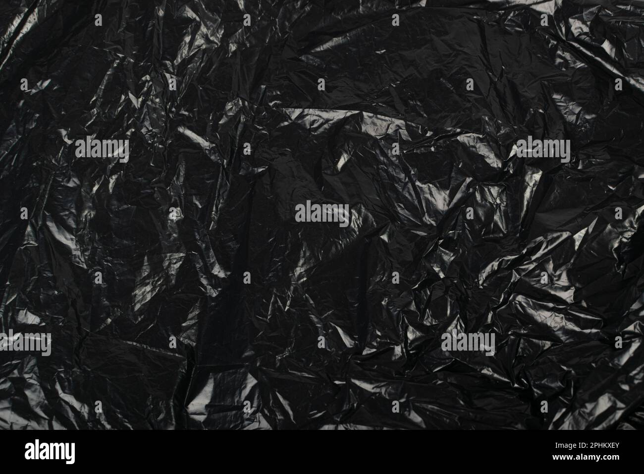 Crumpled Garbage Bag Texture Background. Wrinkled Trash Package Pattern ...