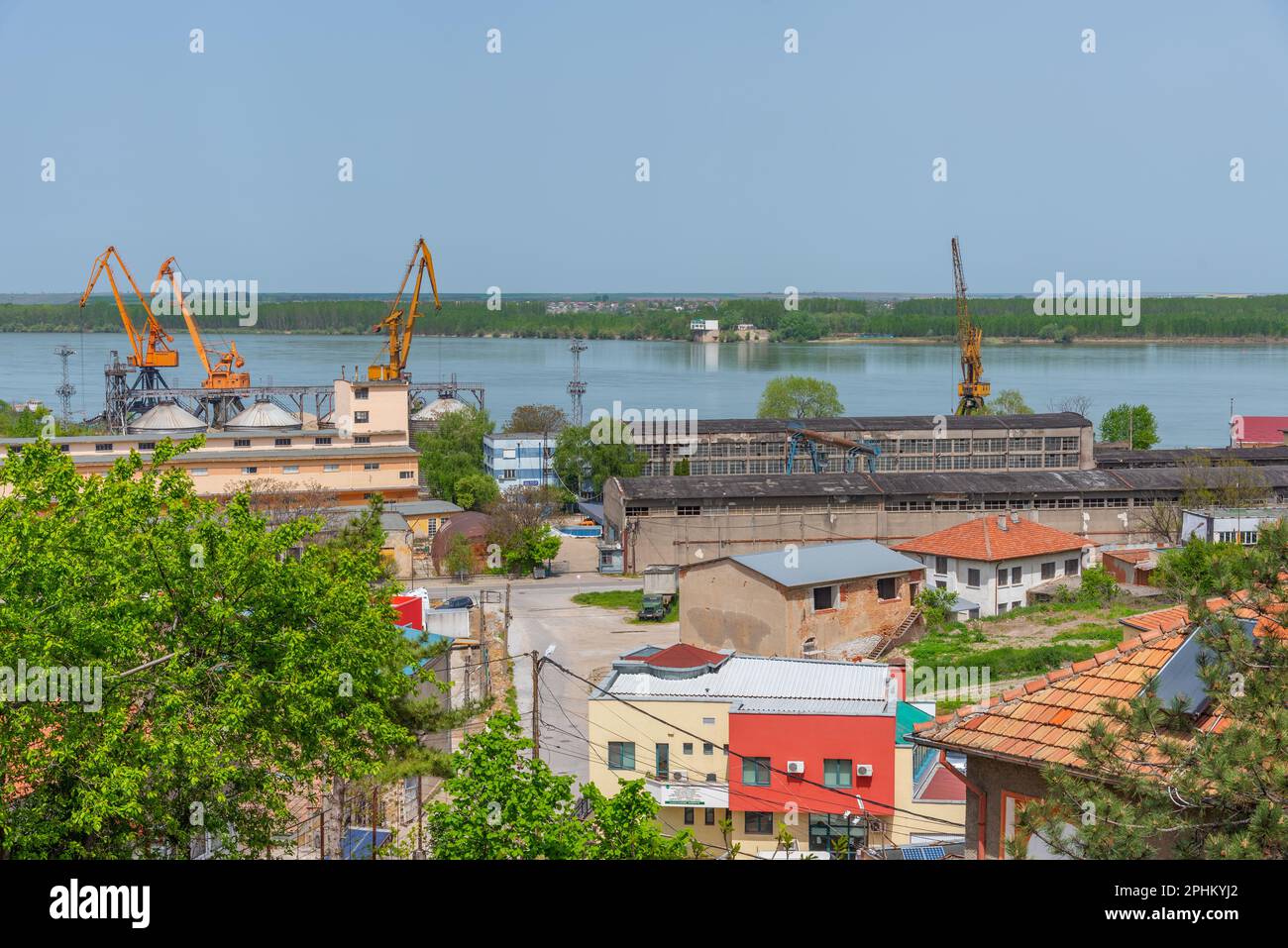 Aerial view of port infrastructure at Svishtov, Bulgaria Stock Photo ...