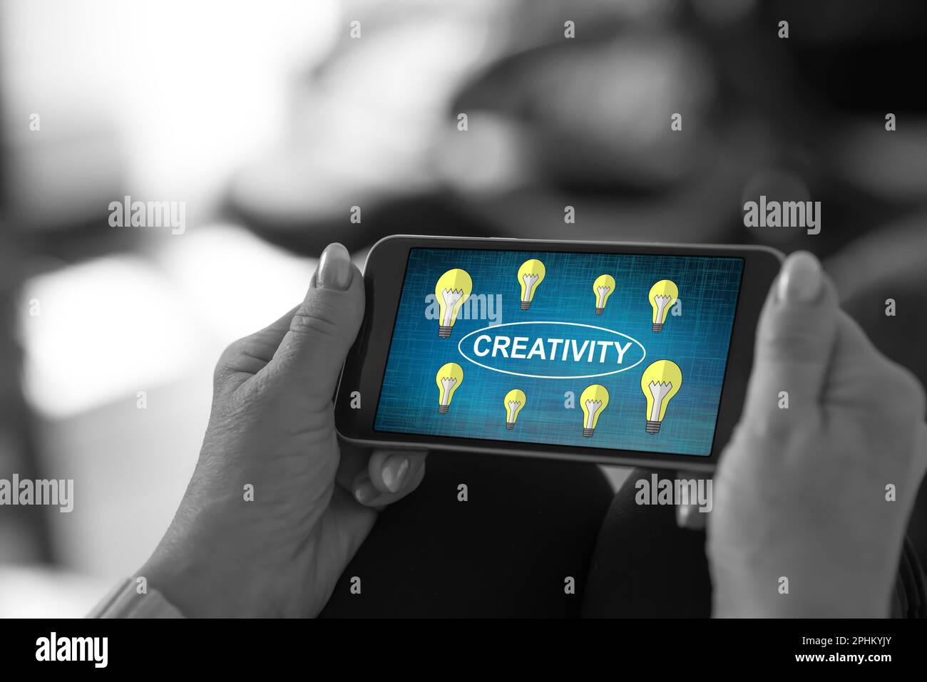 Smartphone screen displaying a creativity concept Stock Photo - Alamy