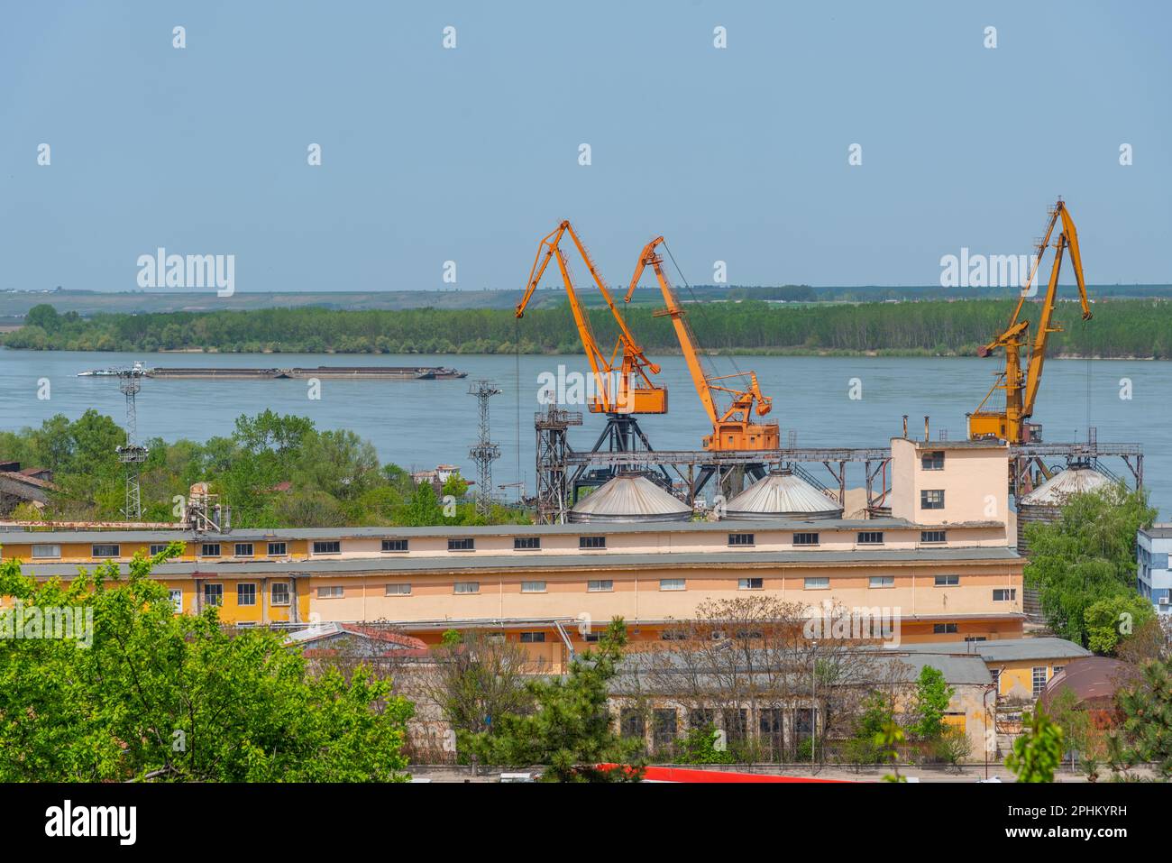 Aerial view of port infrastructure at Svishtov, Bulgaria Stock Photo ...