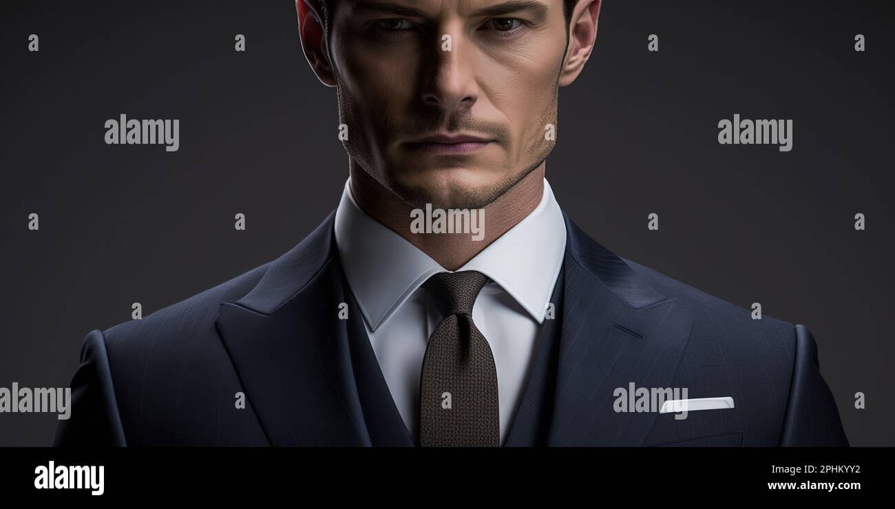 A male model is standing and posing wearing a plain black shirt and ...