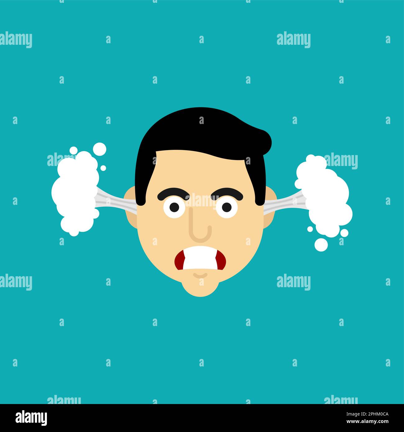 Anger smoke from ears. Concept of hate Stock Vector Image & Art - Alamy