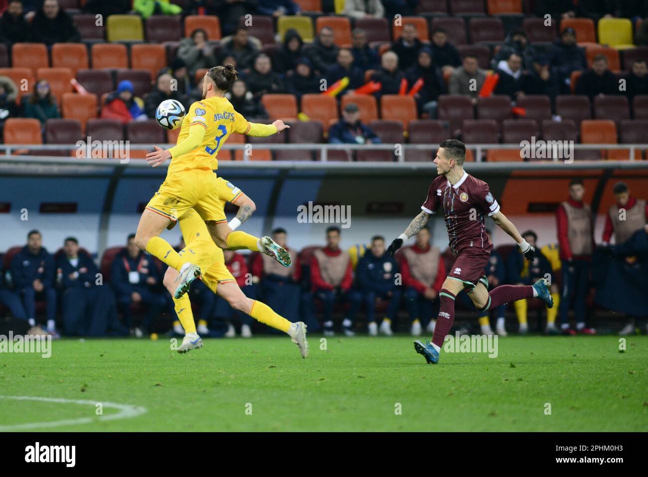 Radu Dragusin #3 during Euro 2024 qualification game Romania vs Belarus ...