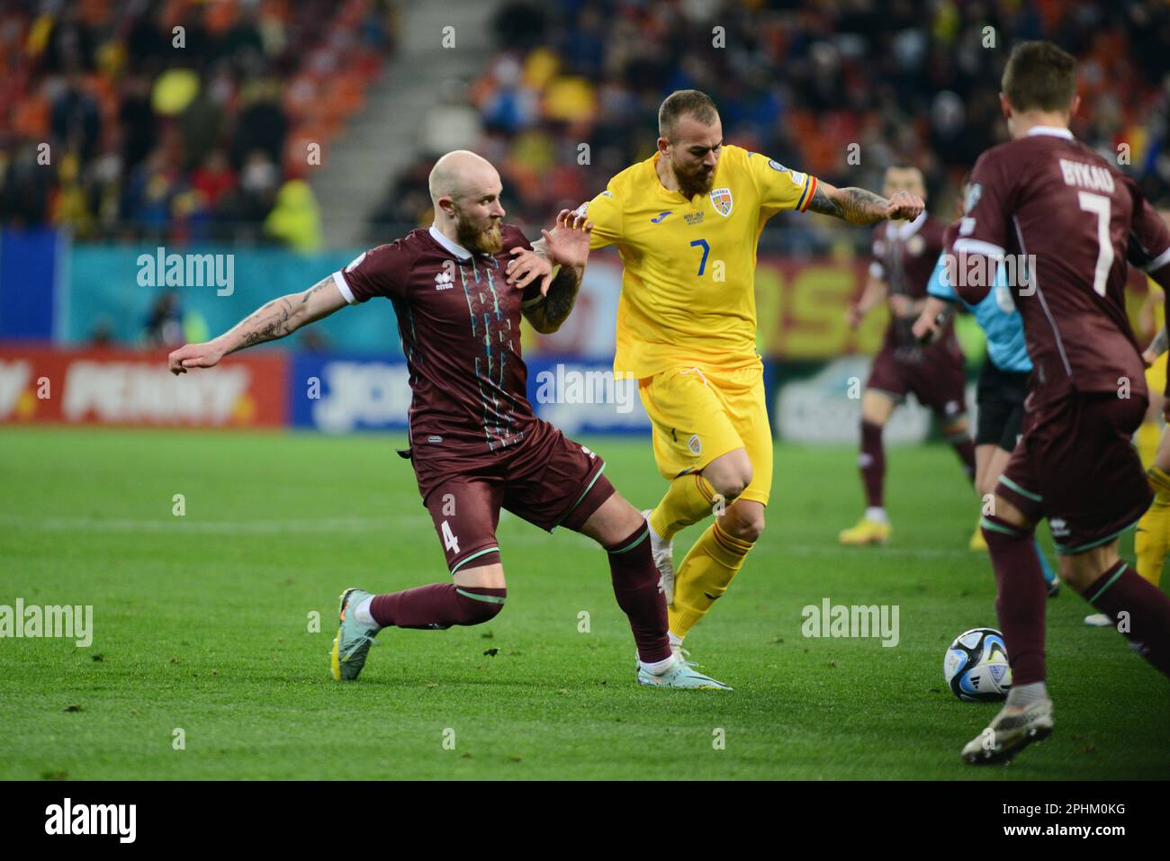 Denis Alibec #7 during Euro 2024 qualification game Romania vs Belarus ...