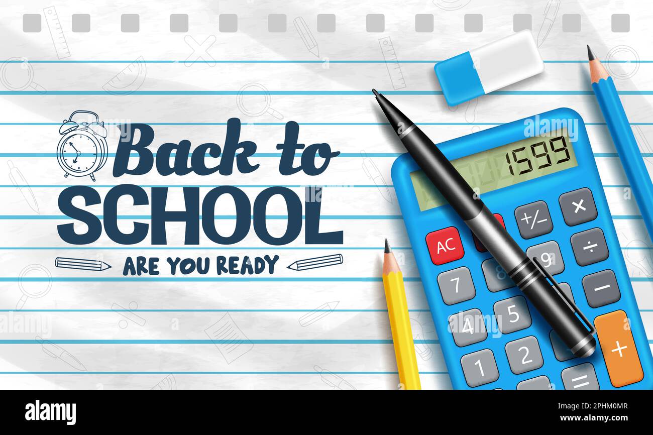 Back to school vector background. Back to school text in notebook paper ...