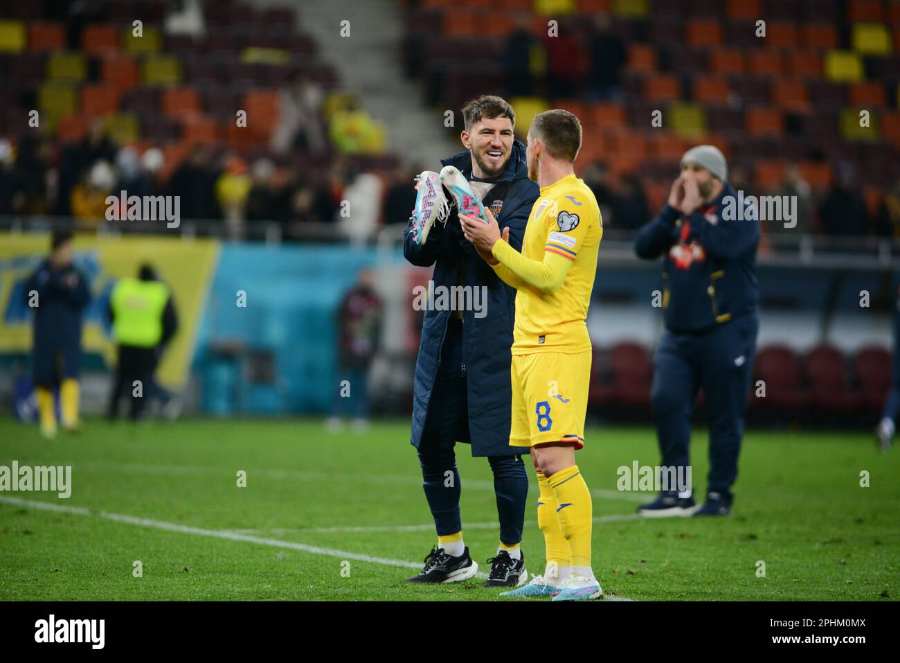 Deian Sorescu ( in Blue ) during Euro 2024 qualification game Romania ...